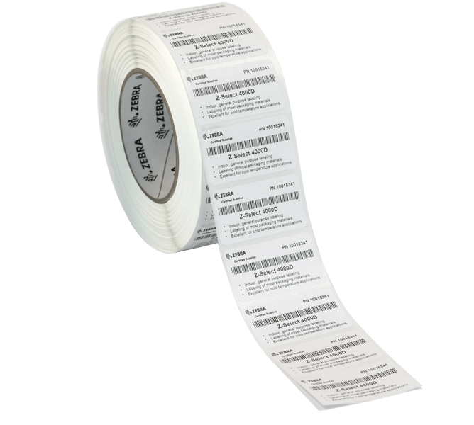 Zebra Industrial Direct Thermal Single Rolls Barcode Label Stock ...