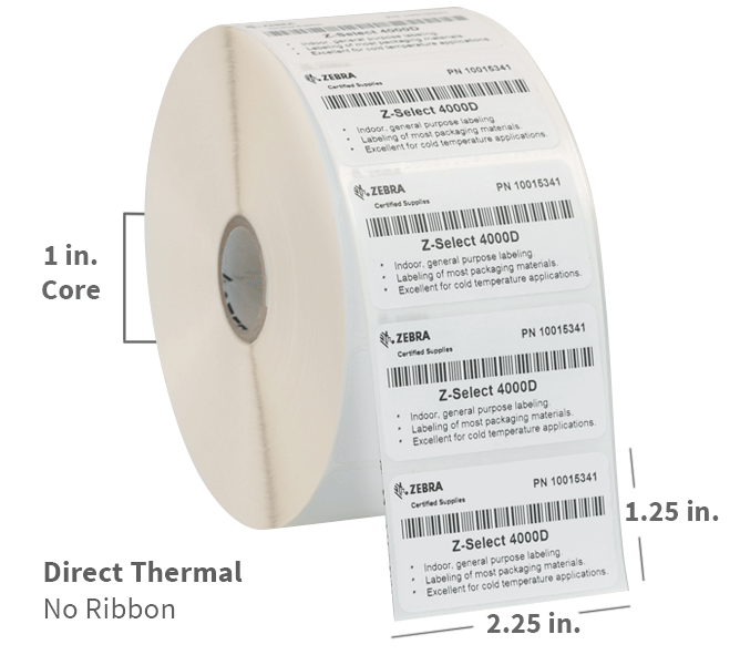 10015341-EA Zebra Direct Thermal Single Rolls | POSGuys.com